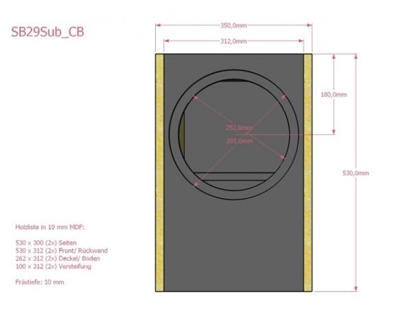 Lautsprecherbox SB 29 SW CB Passiv - Lautsprecher selber bauen by ADW